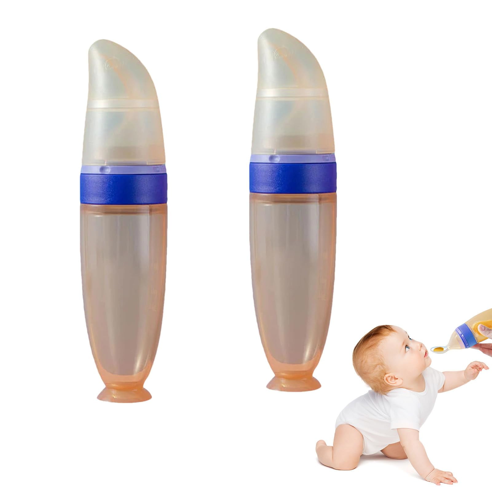 Geonoy Baby Weaning Spoons, Silicone Baby Food Dispensing Spoon, Baby ...