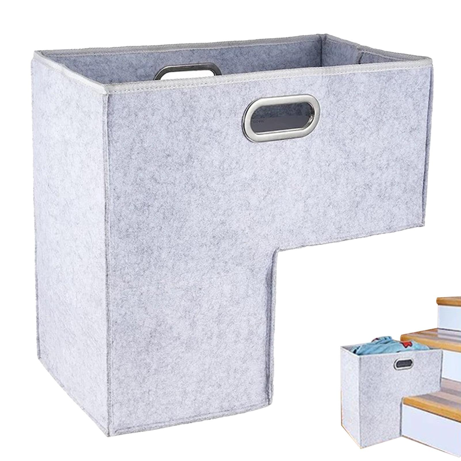 Geonoy Stair Basket, L-Shaped Staircase Organiser, Stair Tidy Basket ...