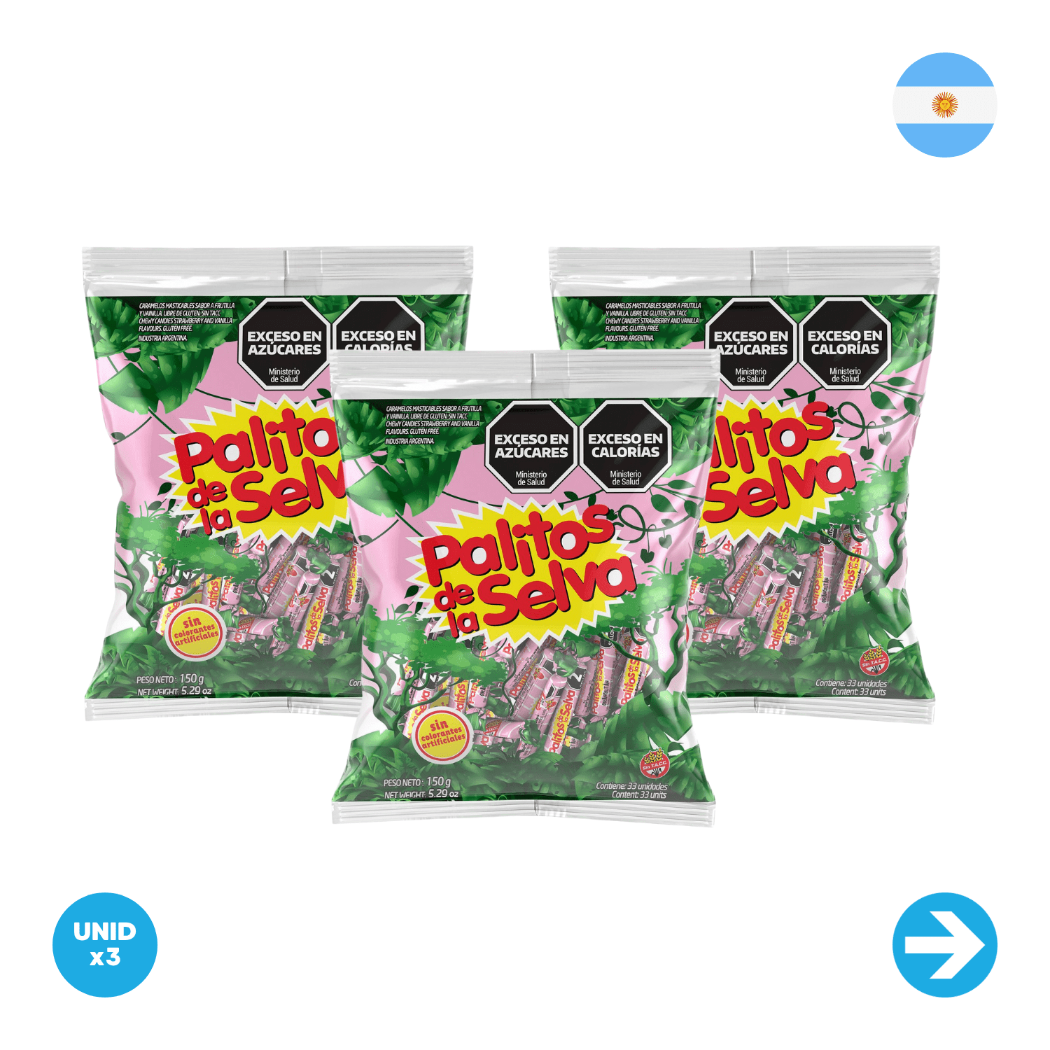 Georgalos - Jungle Classic Sticks - 150gr x3 Packs - Walmart.com