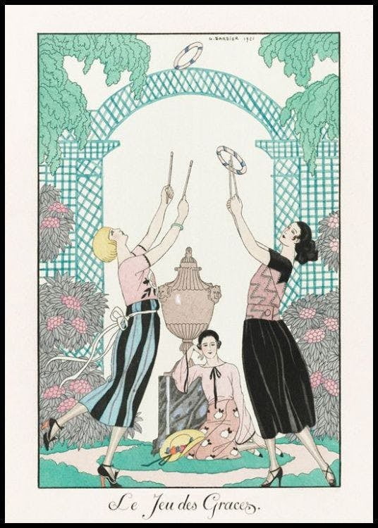 George Barbier - Le Jeu Des Graces Poster Wall Art, Modern Wall Decor ...