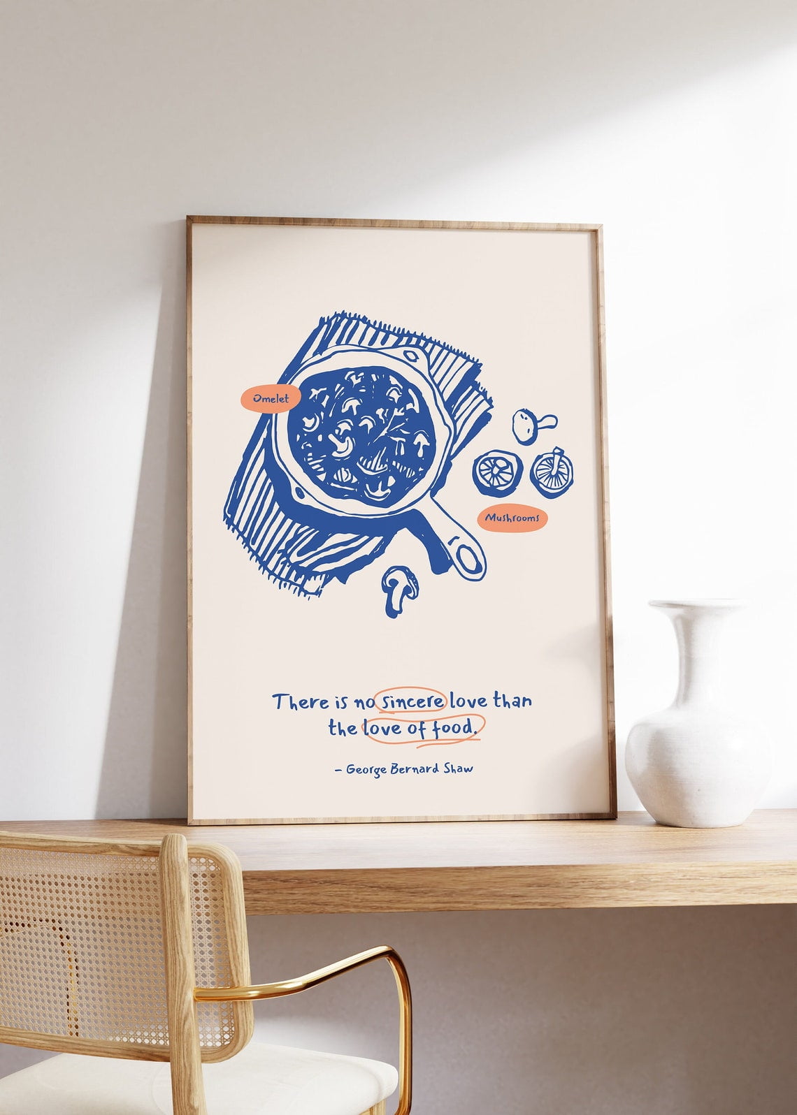 George Bernard Shaw Food Quotes Print, Retro Eggs Breakfast Print, Cute ...