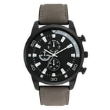 George Black Metal Men's Analog Watch with Leather Strap, Dial with ...