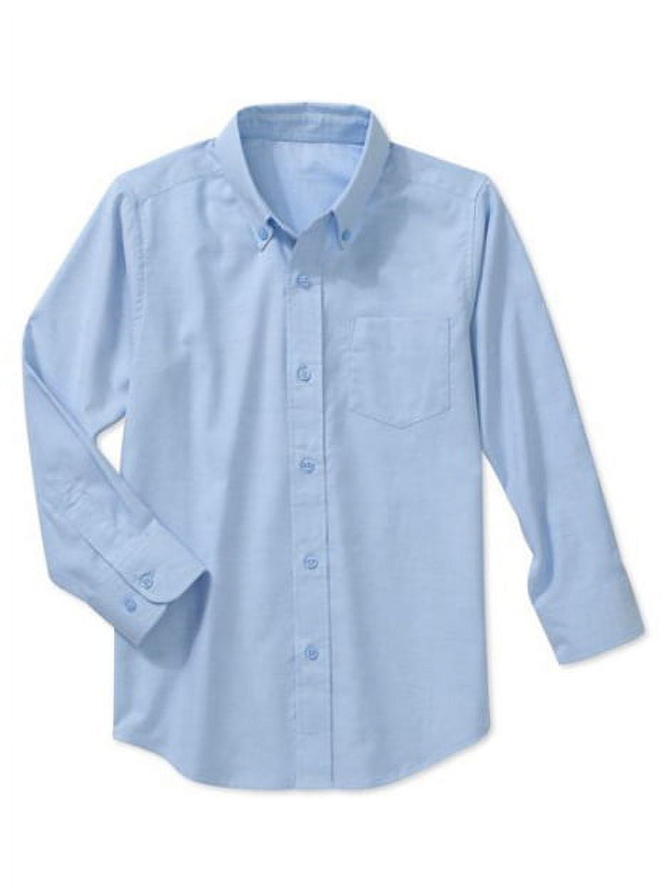 George Boys School Uniform Long Sleeve Button Up Oxford Shirt (Little ...