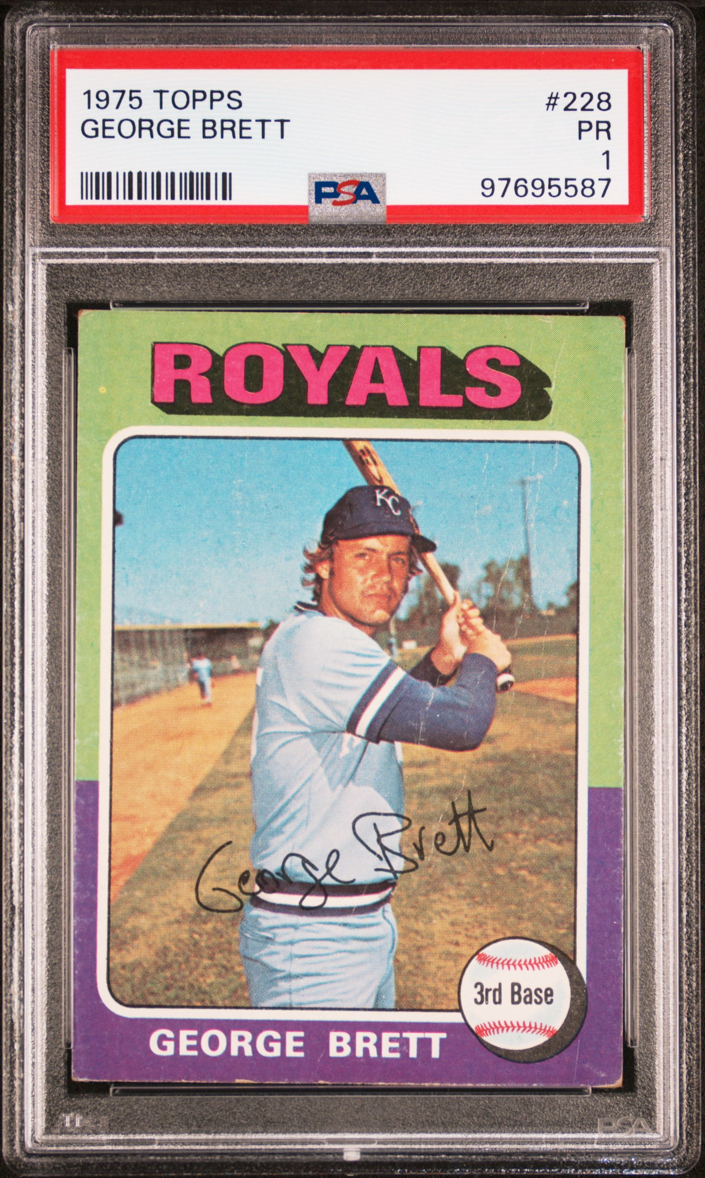 George Brett 1975 Topps Baseball Rookie Card #228 Graded PSA 1 ...