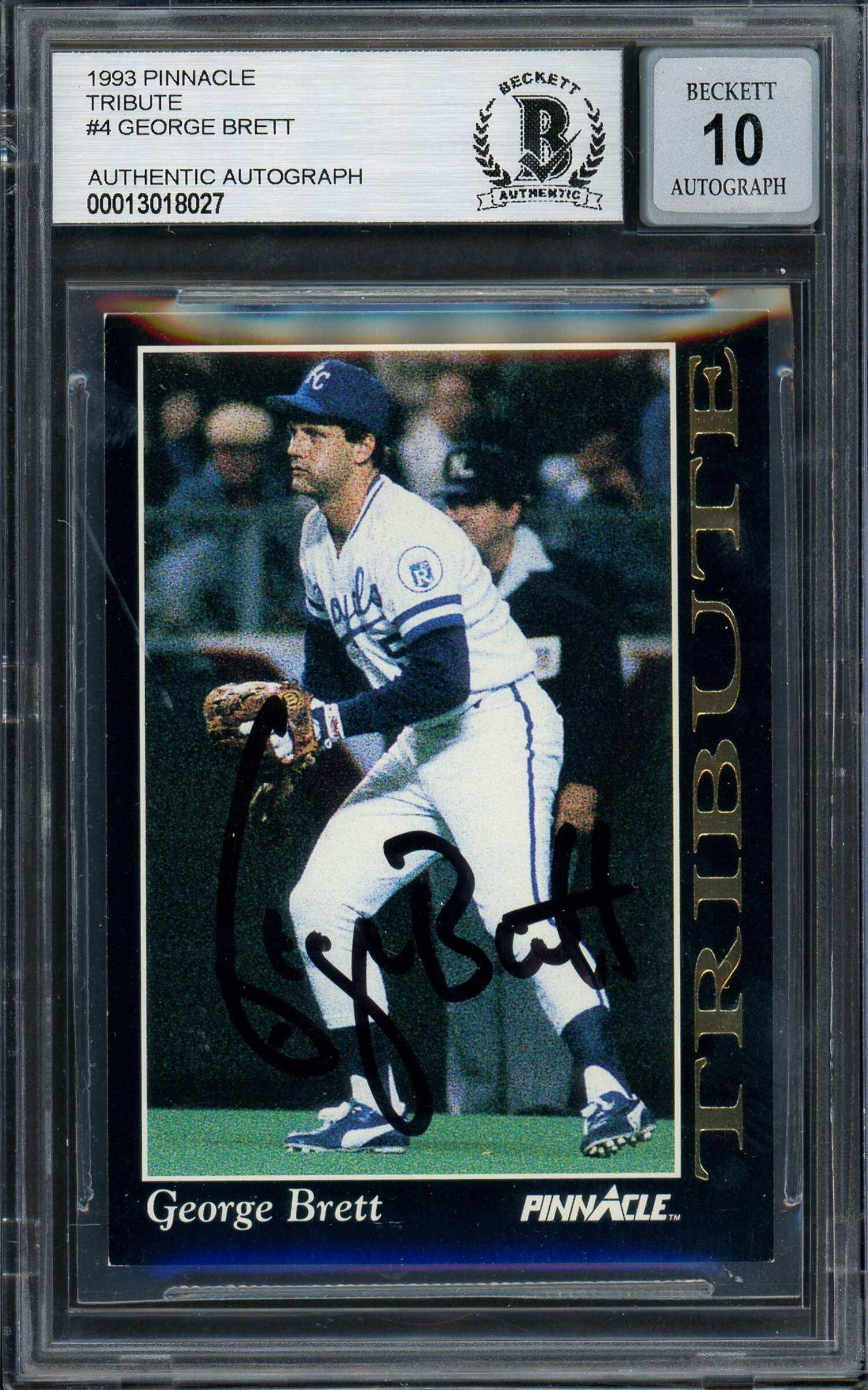 George Brett Autographed 1993 Pinnacle Tribute Card #4 Kansas City ...