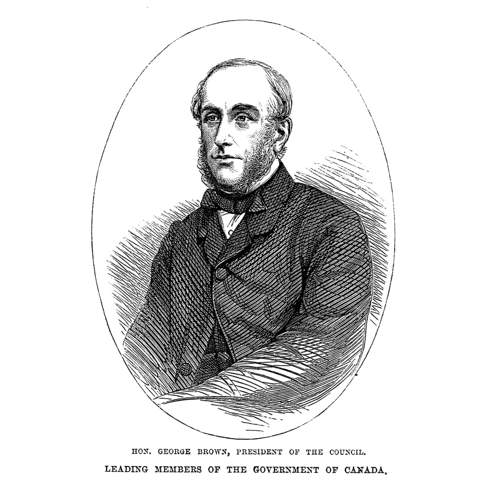 George Brown. Ncanadian Journalist And Politician. Wood Engraving ...