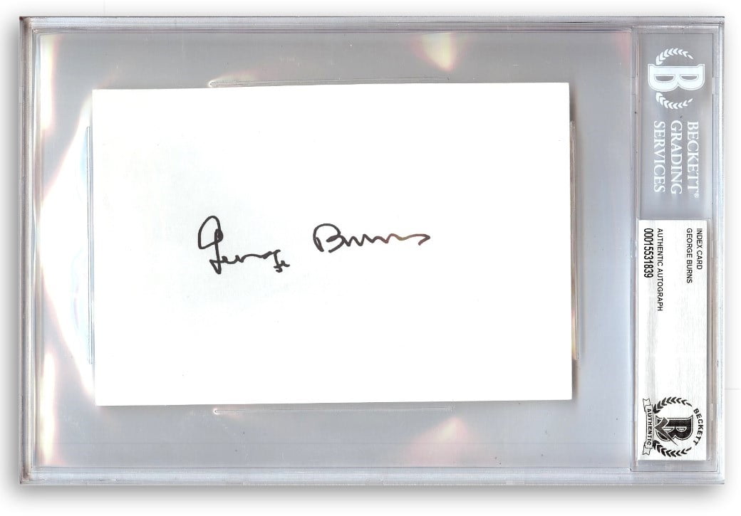 George Burns Signed Autographed Index Card Hollywood Legend Actor BAS ...