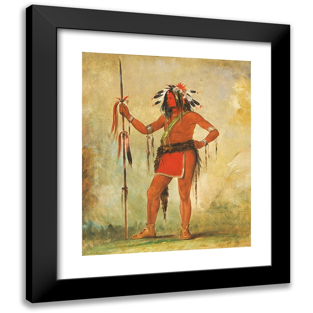 George Catlin 12x14 Black Modern Framed Museum Art Print Titled - Cah-Be-Mub-Bee, He Who Sits ...