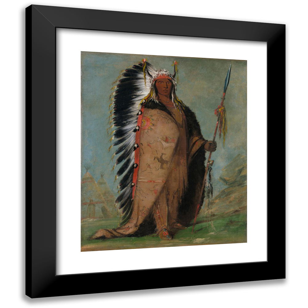 George Catlin 12x14 Black Modern Framed Museum Art Print Titled - Ee-Ah ...