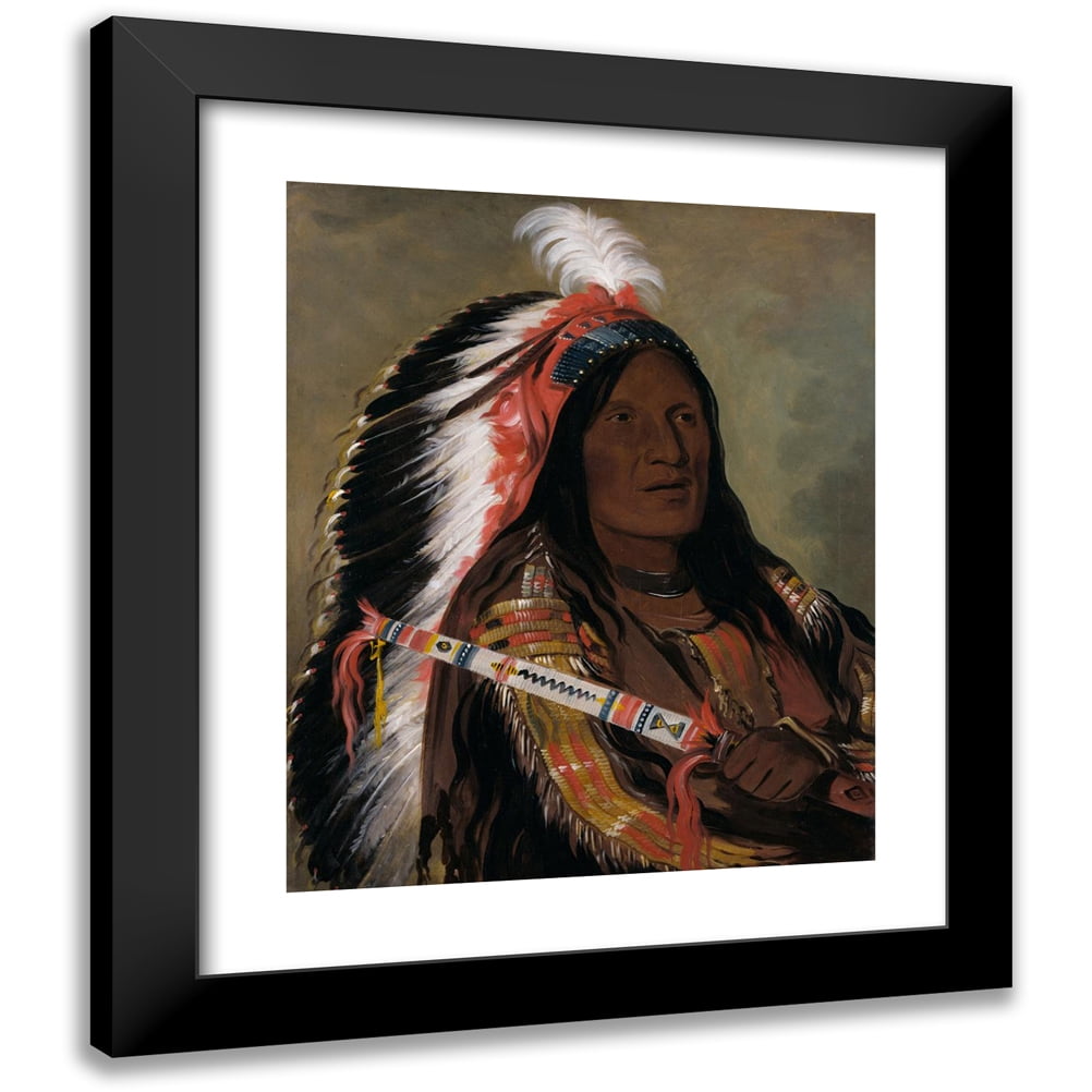 George Catlin 12x14 Black Modern Framed Museum Art Print Titled - Tah ...