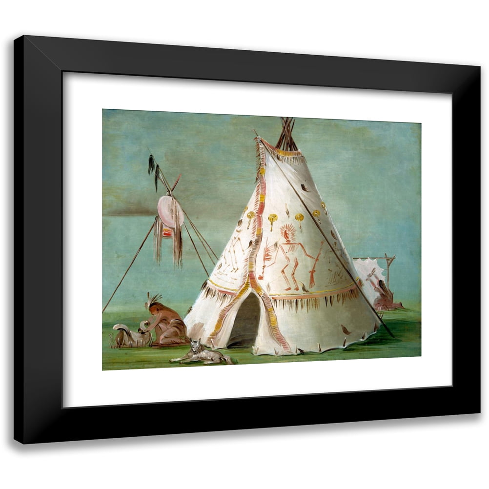 George Catlin 14x12 Black Modern Framed Museum Art Print Titled - Crow ...