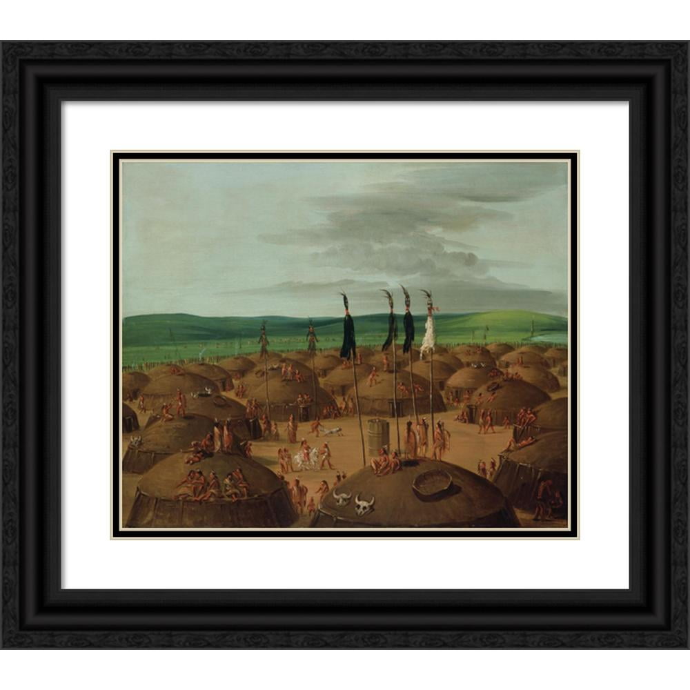 George Catlin 14x12 Black Ornate Wood Framed Double Matted Museum Art ...