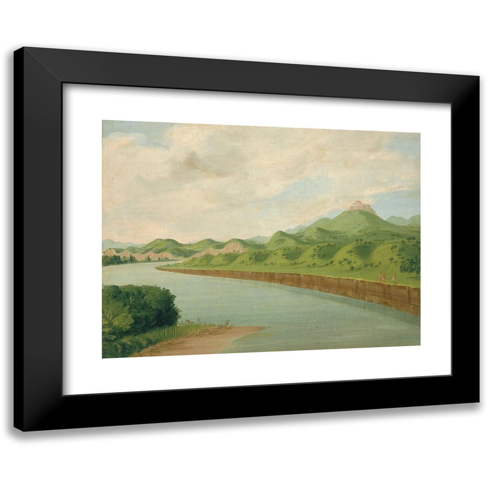 George Catlin 18x14 Black Modern Framed Museum Art Print Titled - The Tower, 1100 Miles Above St ...