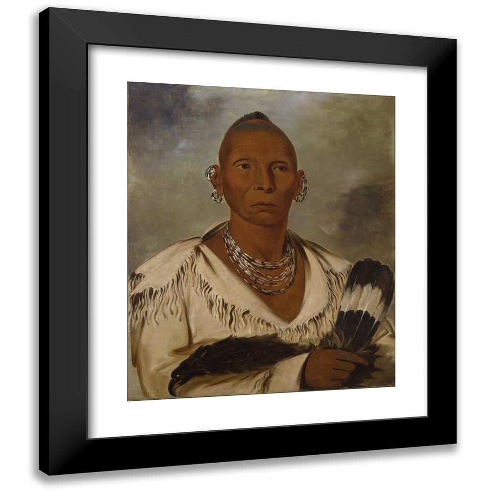 George Catlin 20x23 Black Modern Framed Museum Art Print Titled - Muk-A ...