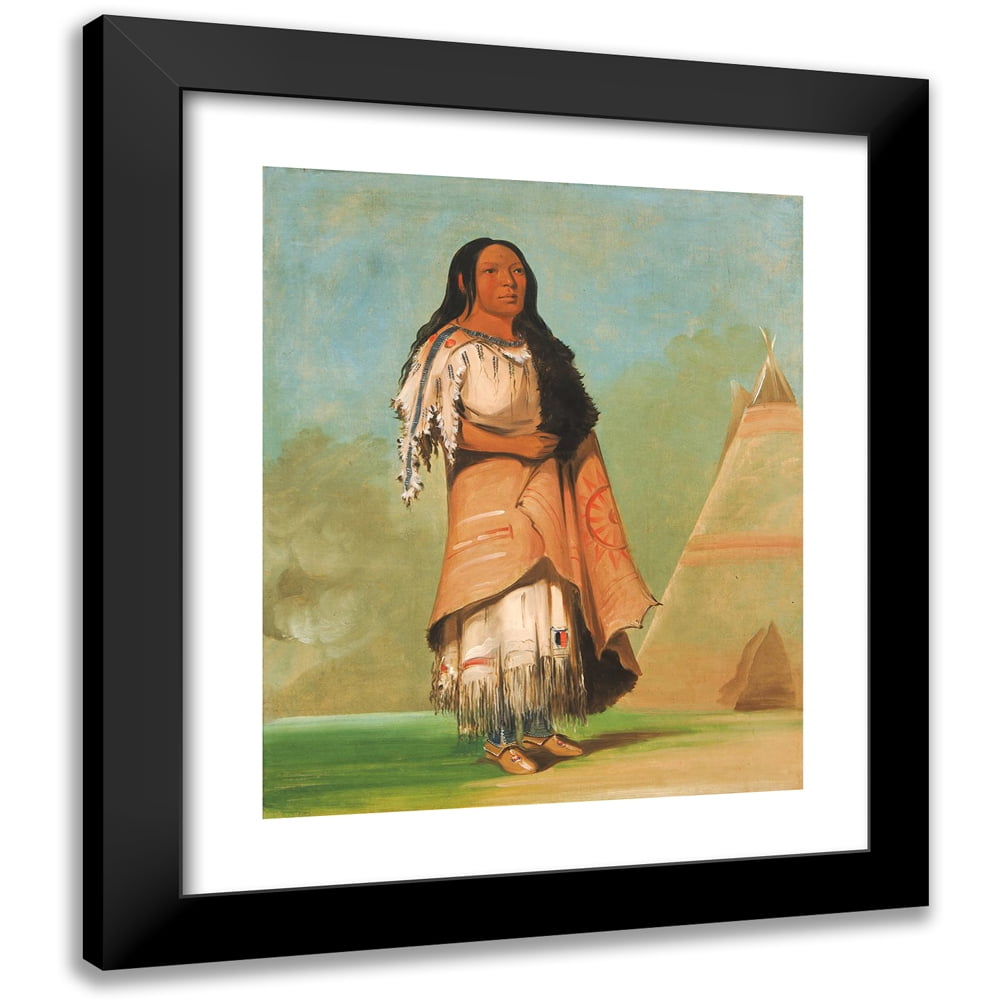 George Catlin 20x24 Black Modern Framed Museum Art Print Titled - Ah ...