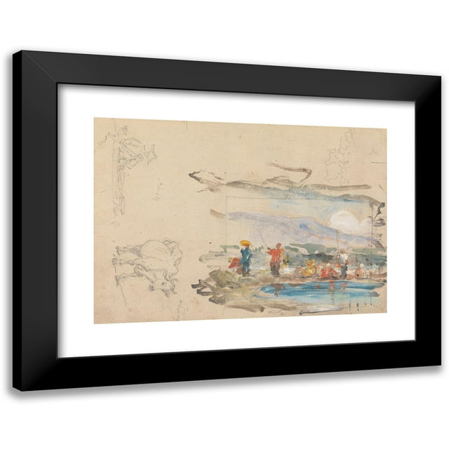 George Chinnery 14x11 Black Modern Framed Museum Art Print Titled - A ...