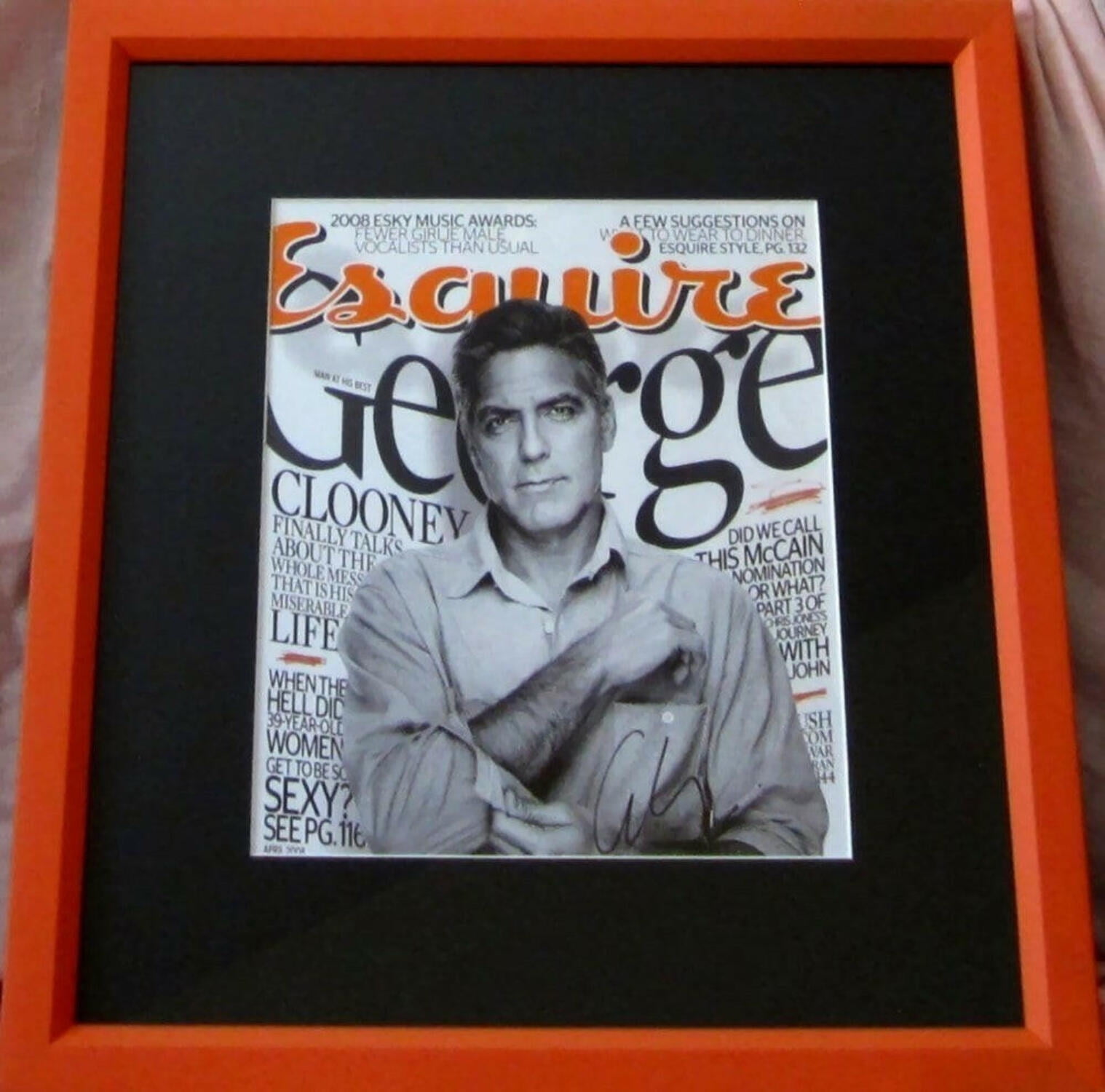 George Clooney autographed 2008 Esquire magazine cover custom framed JSA - Walmart.com