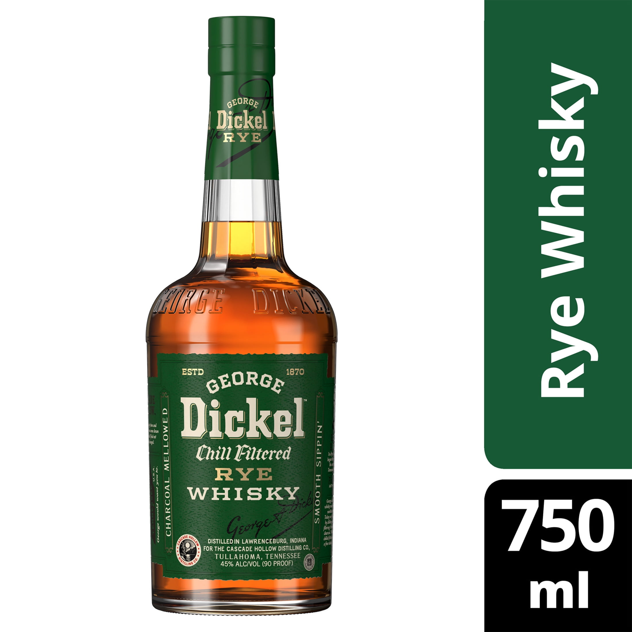 George Dickel Rye Whisky, 750 mL, 45% ABV - Walmart.com