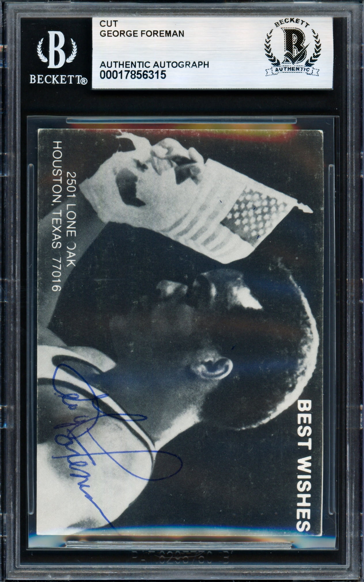 George Foreman Autographed 2.5x3.5 Photo (Signed Twice) Beckett BAS ...