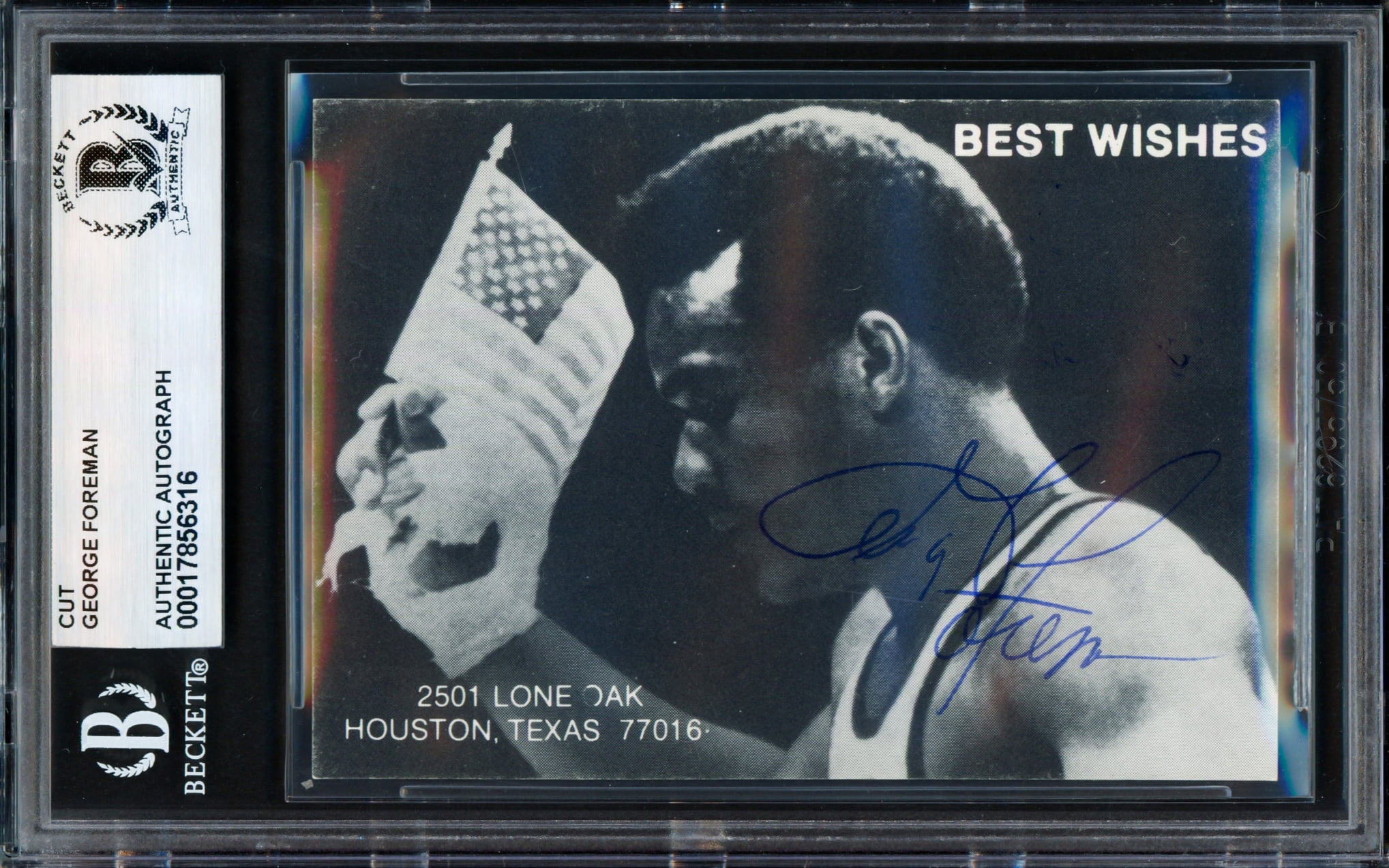 George Foreman Autographed 2.5x3.5 Photo (Signed Twice) Beckett BAS ...