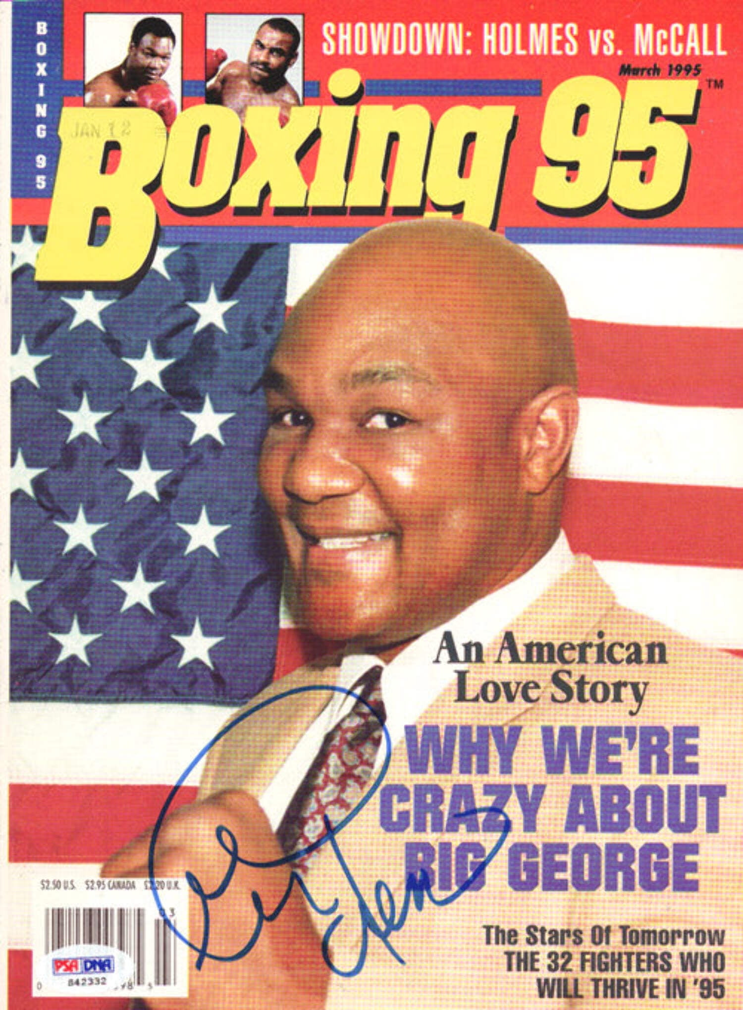 George Foreman Autographed Boxing '95 Magazine Cover PSA/DNA #S42332 ...