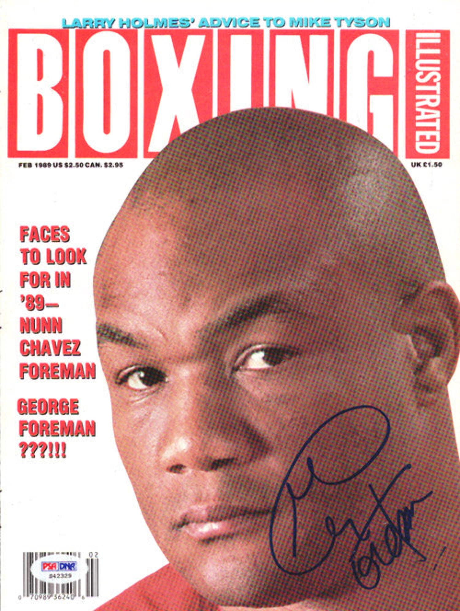 George Foreman Autographed Boxing Illustrated Magazine Cover PSA/DNA # ...