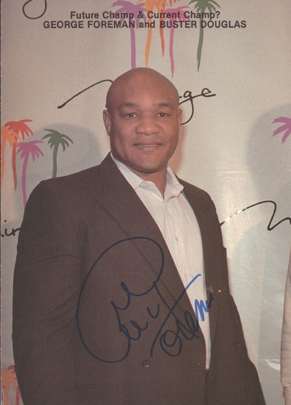 George Foreman & James "Buster" Douglas Autographed Magazine Page Photo ...