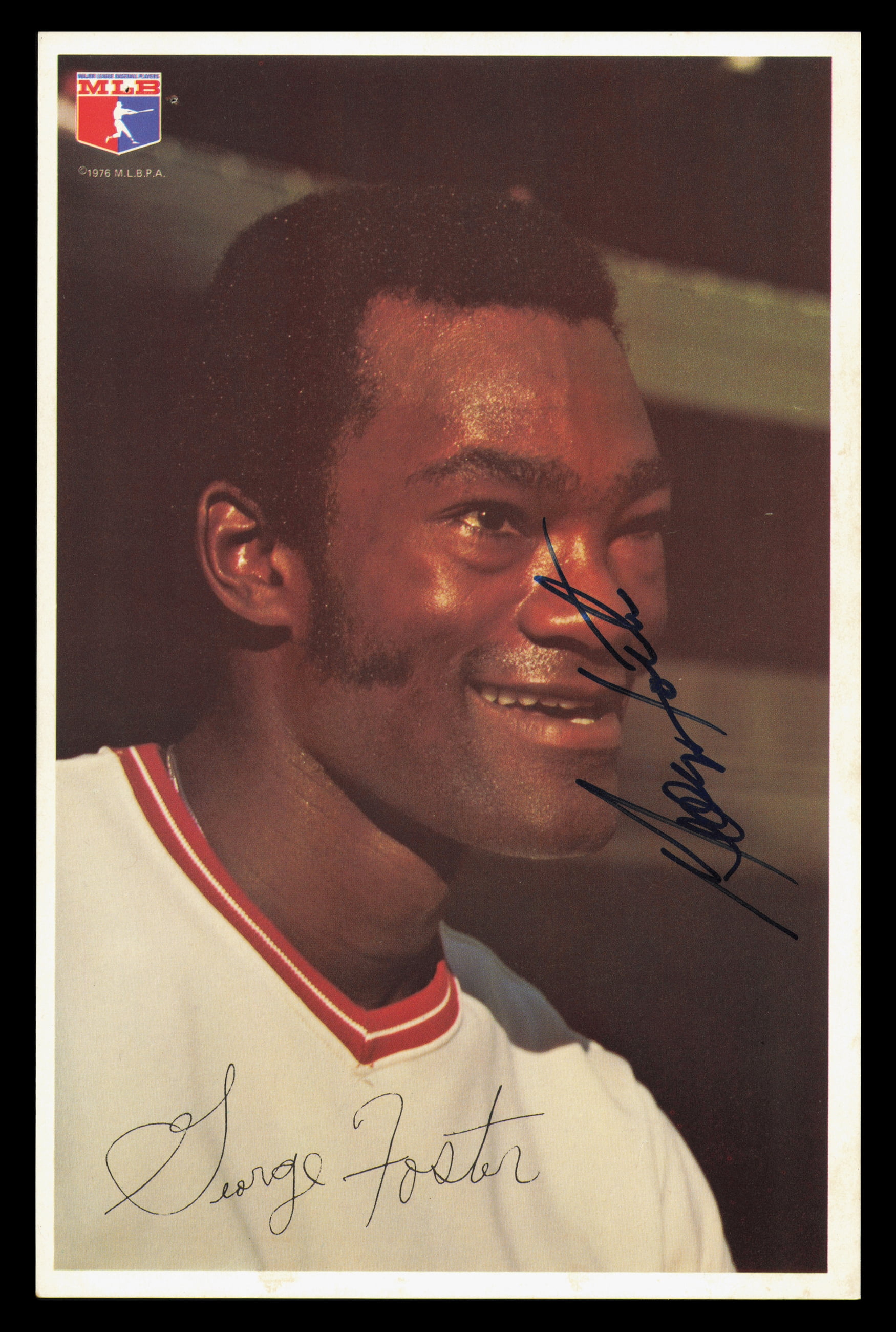 George Foster Autographed 6x9 Team Issued Photos Cincinnati Reds 1976 ...