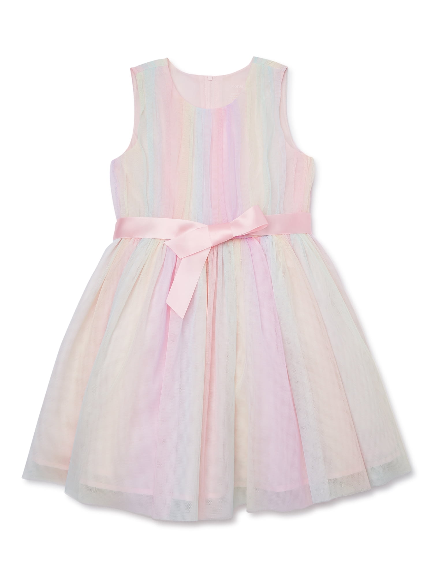 George Girls' Rainbow Mesh Dress, Sizes 4-16 - Walmart.com