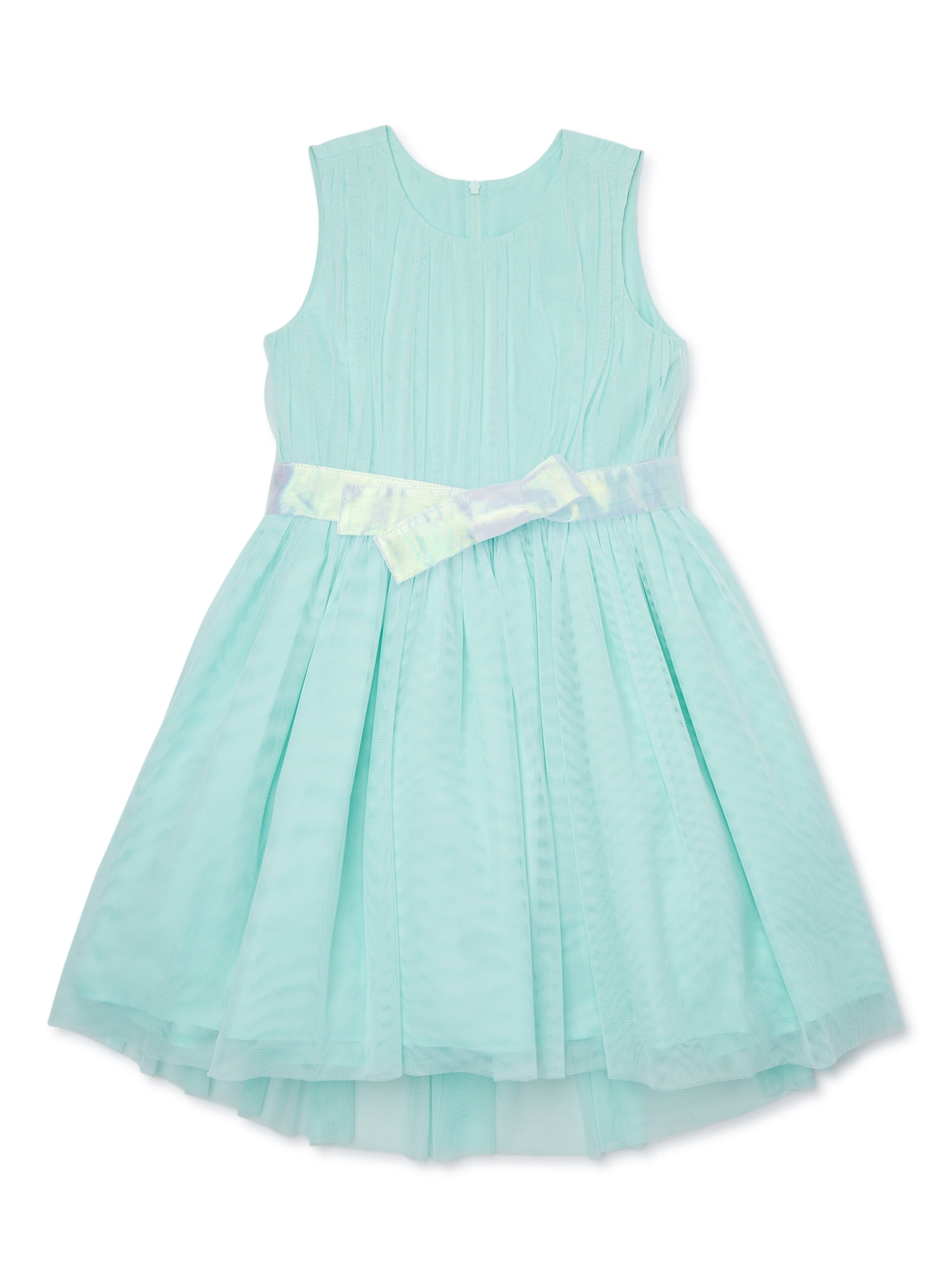 George Girls Sleeveless High Low Dress with Metallic Ribbon , Sizes 4 ...