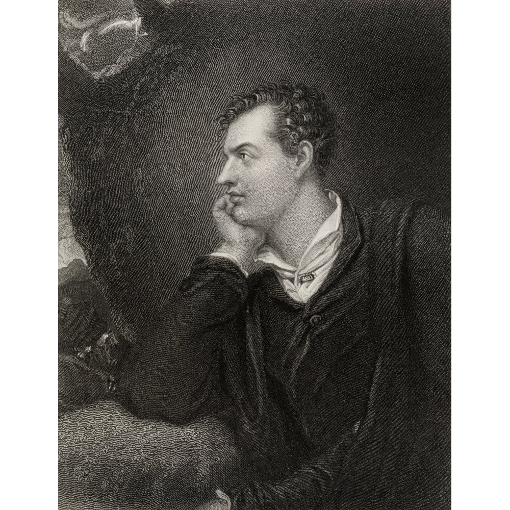 George Gordon Lord Byron 1788-1824. English Romantic Poet.Engraved By ...