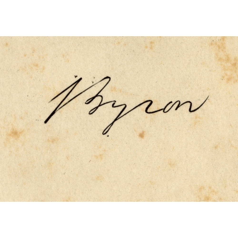 George Gordon Lord Byron 1788 1824 English Romantic Poet Signature ...