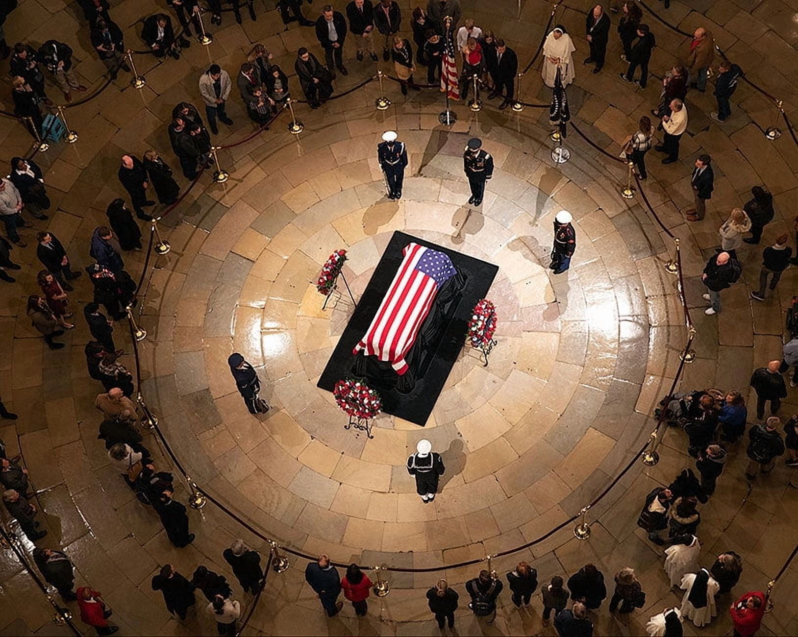 George H.W. Bush Casket in Capitol Rotunda - Style A - 20x30 Inch ...