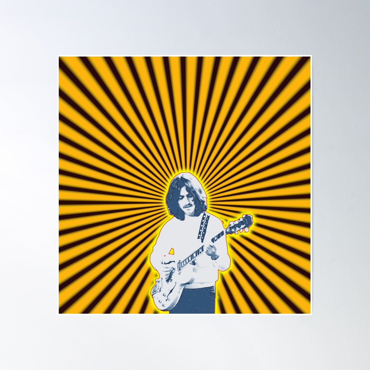 George Harrison Poster Wall Art, Modern Wall Decor, 16x16 UNFRAMED ...