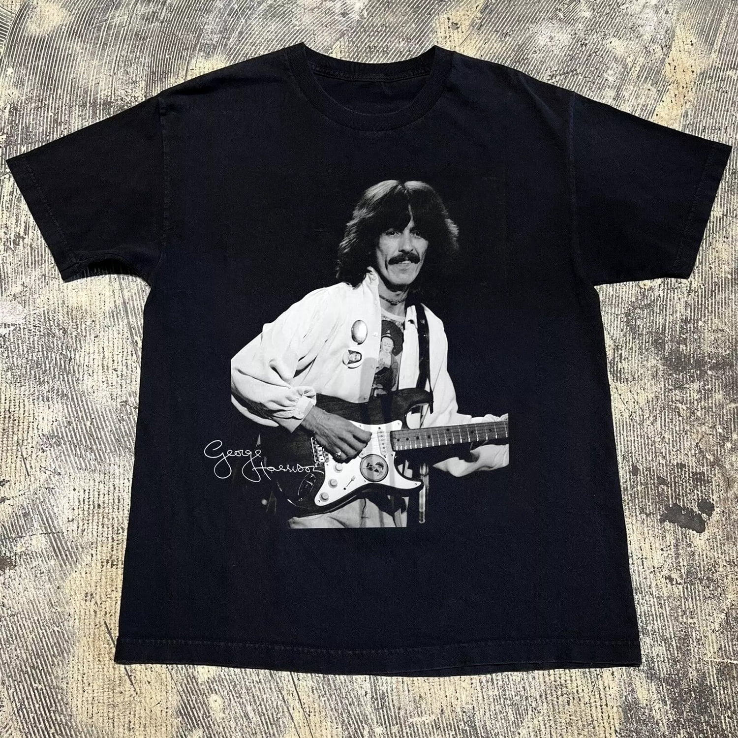 George Harrison Signature Guitar Short Sleeve Black All Size - Walmart.com