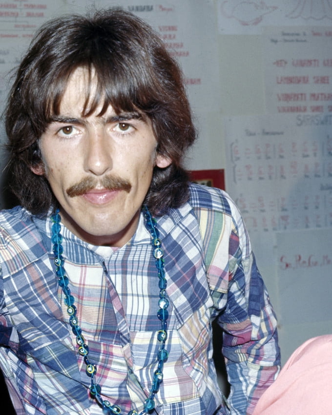 George Harrison in colorful clothes and necklace 24x36 Movie Poster HD ...