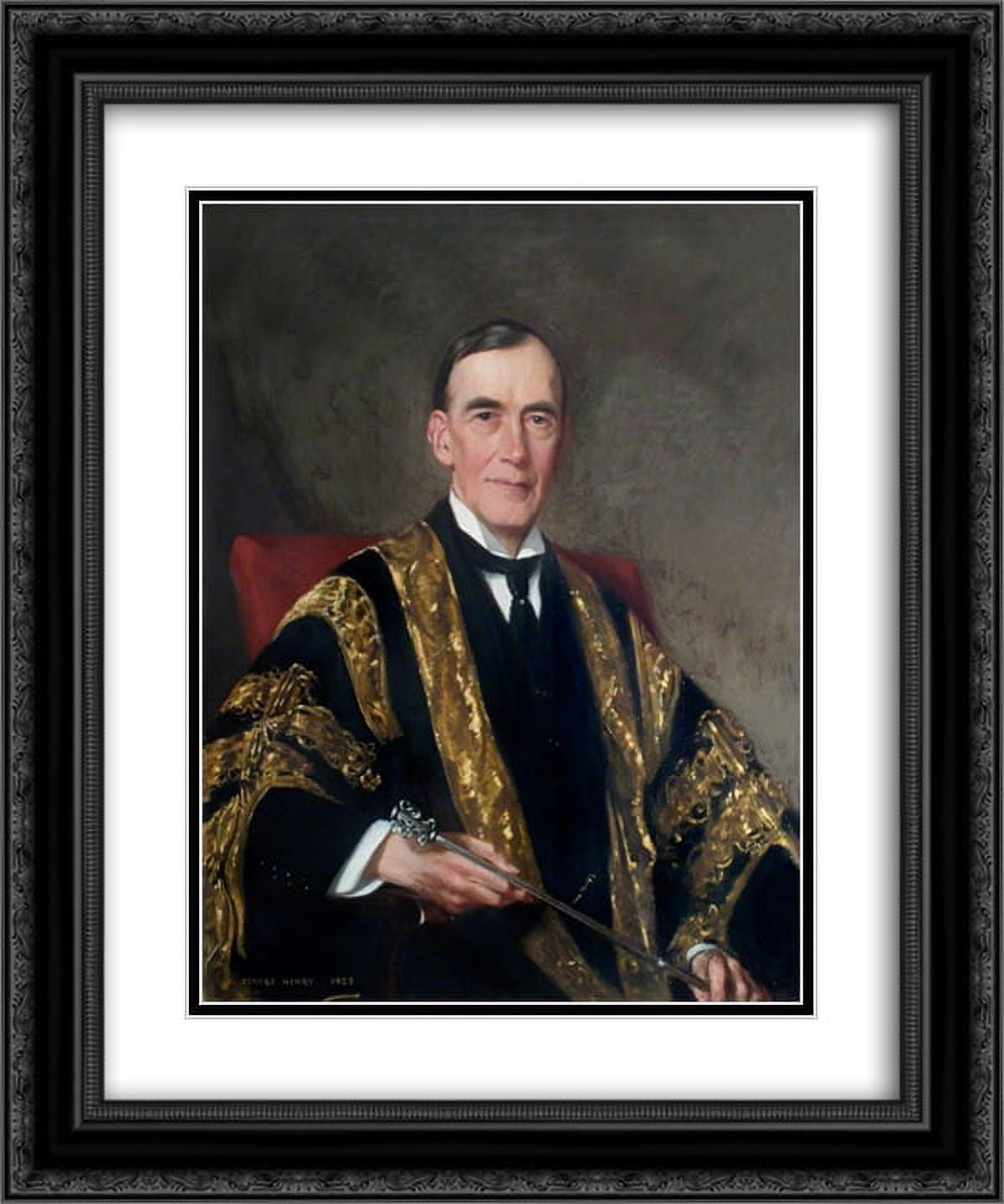 George Henry 2x Matted 20x24 Black Ornate Framed Art Print 'Sir Humphry ...