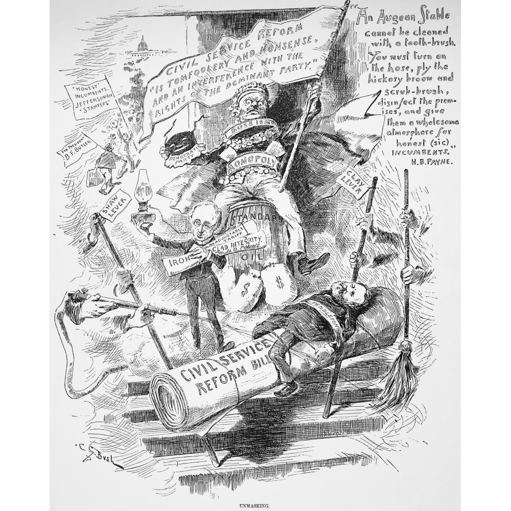 George Hunt Pendleton N(1825-1889). American Legislator. Cartoon 1884 ...