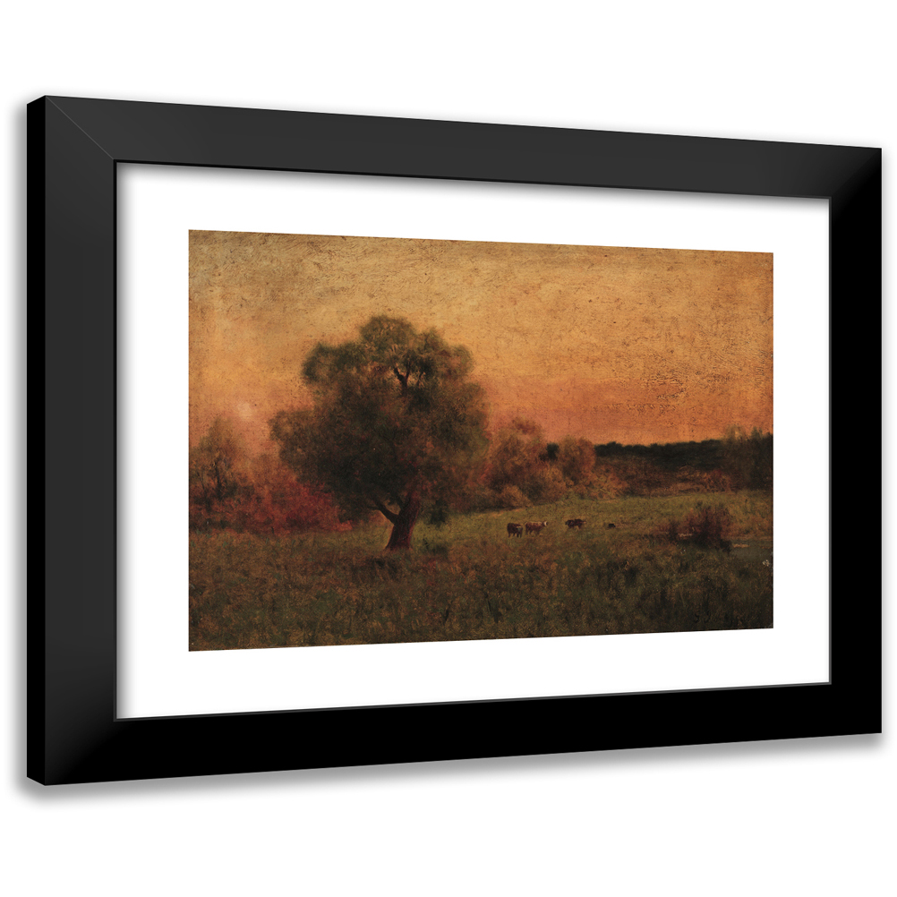 George Inness 18x14 Black Modern Framed Museum Art Print Titled - Cows ...