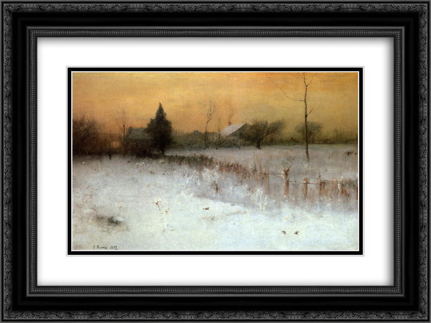 George Inness 2x Matted 24x20 Black Ornate Framed Art Print 'Home at ...