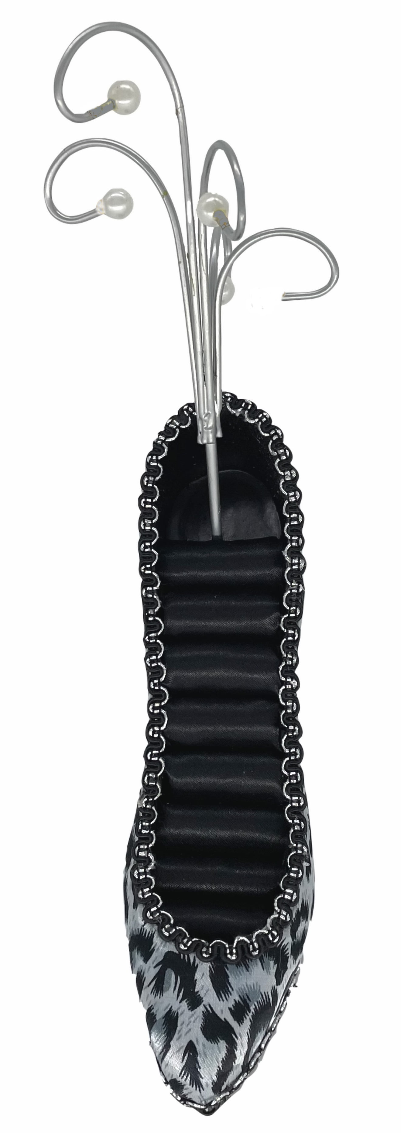 George & Jimmy Leopard Print High Heel Shoe w/ Hanging Hook Rings ...
