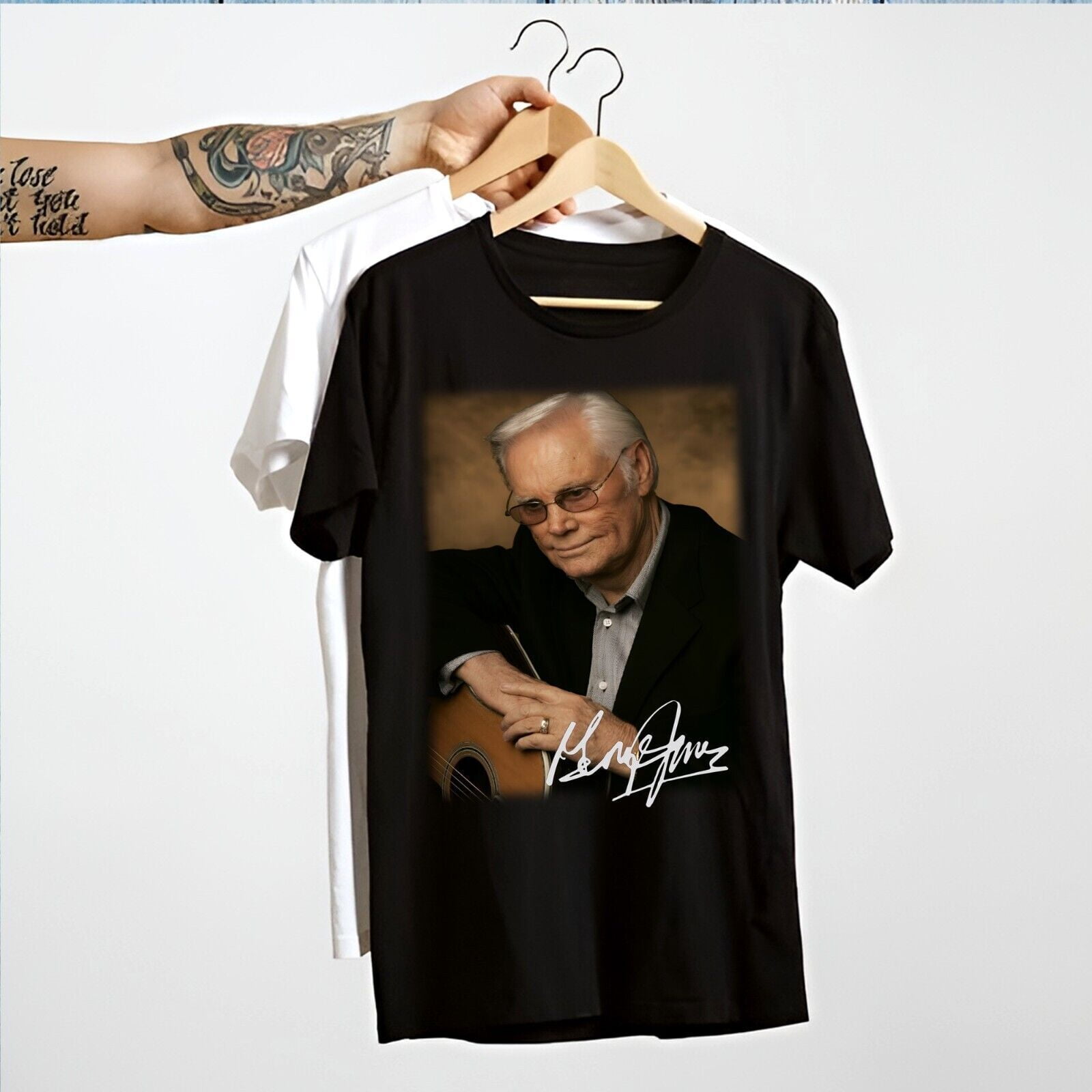 George Jones Singer Rare Black S-2345XL Shirt - Walmart.com