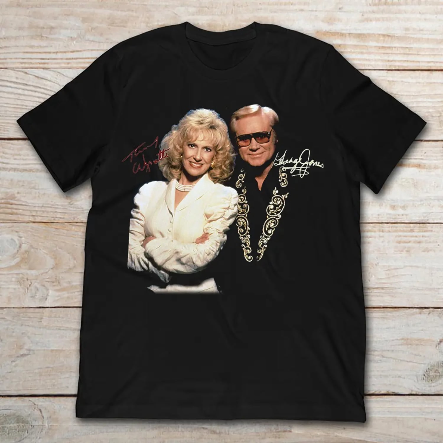 George Jones Tammy Wynette Singned Black T Shirt Size S To 4XL ...