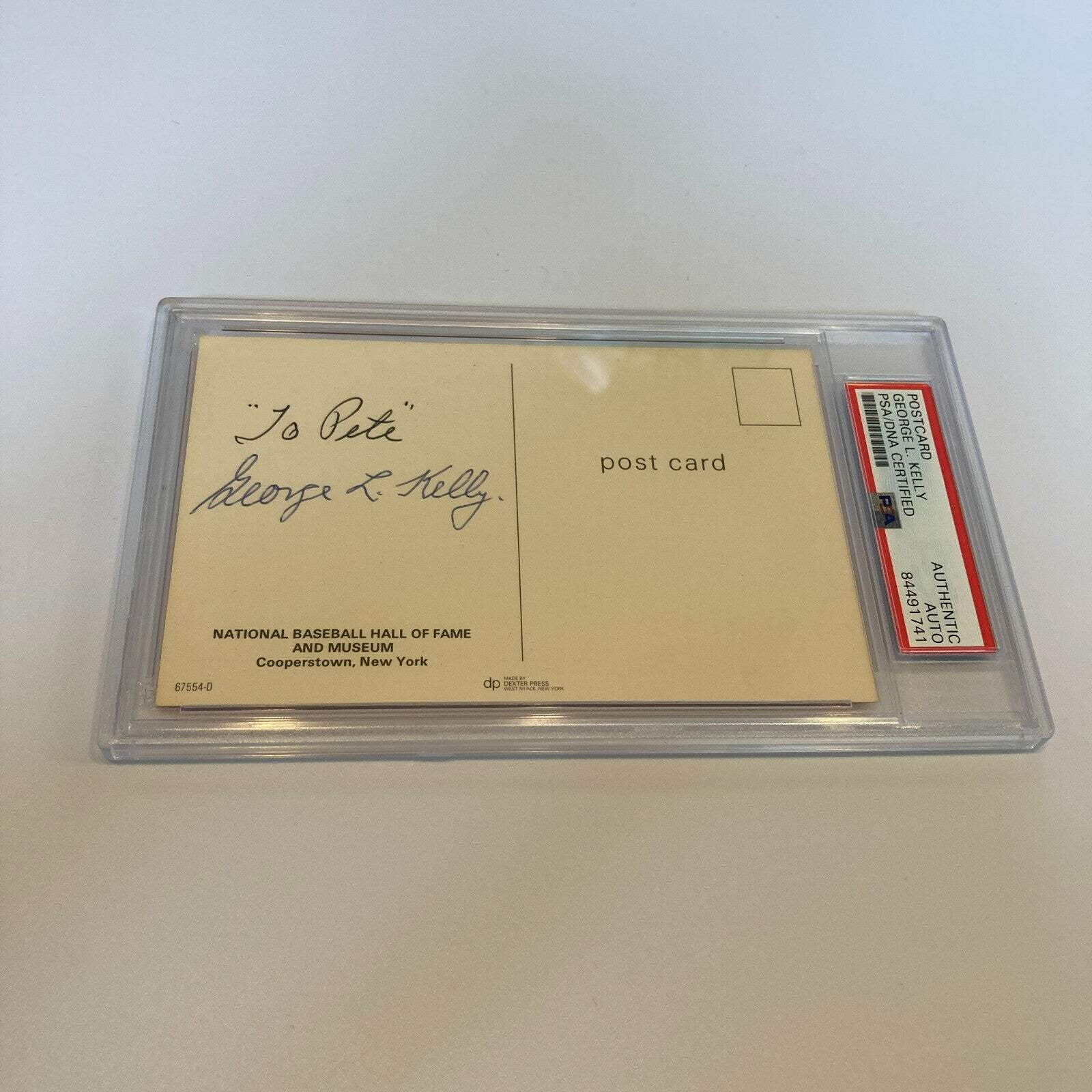 George Kelly Signed Autographed Hall Of Fame Plaque Postcard Photo PSA ...