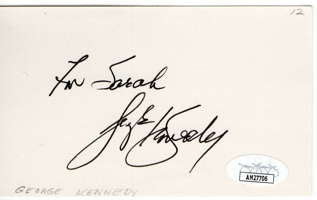 George Kennedy Signed Autographed Index Card Cool Hand Luke JSA AM27706 ...