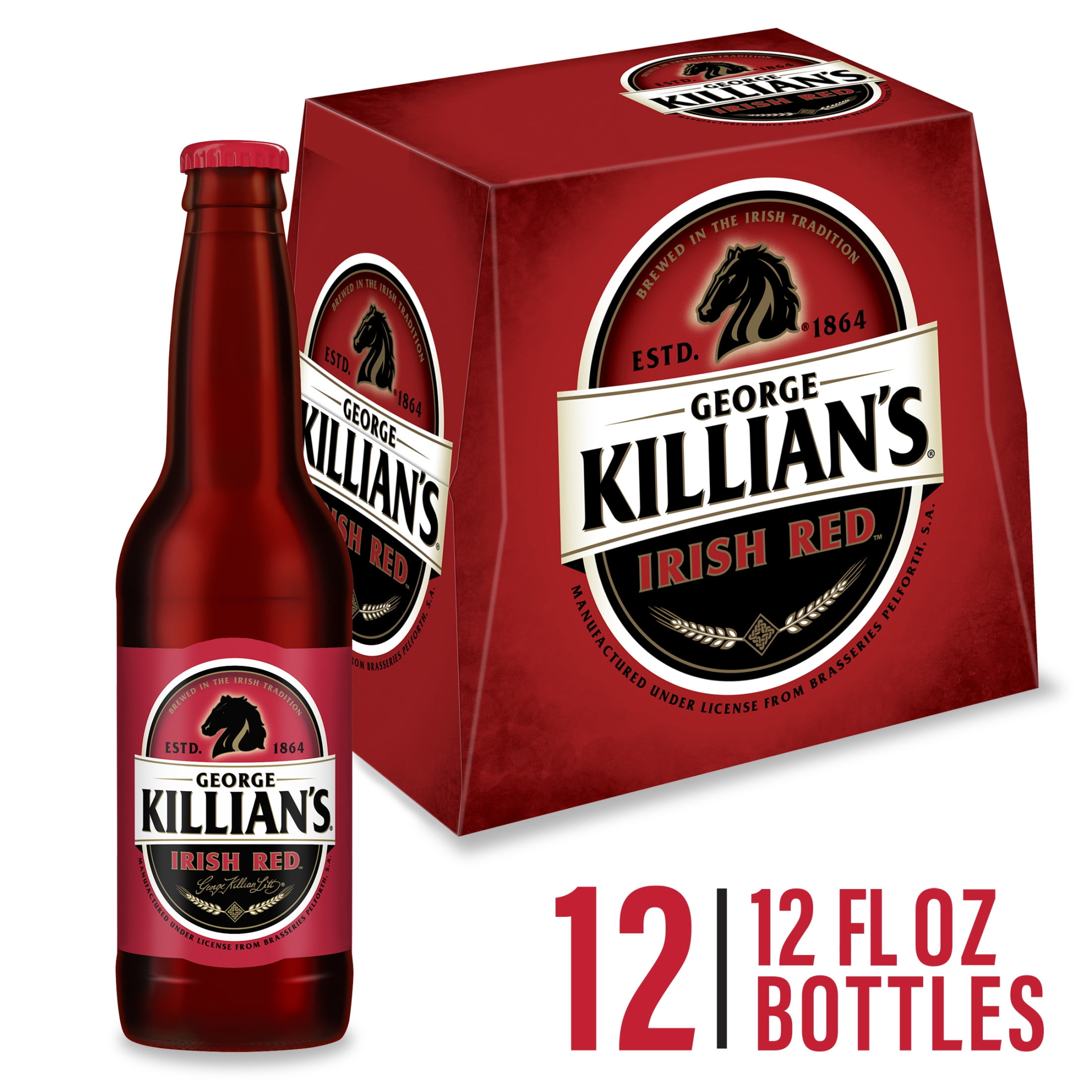 George Killian's Irish Red Craft Beer, 12 Pack, 12 fl oz Glass Bottles ...