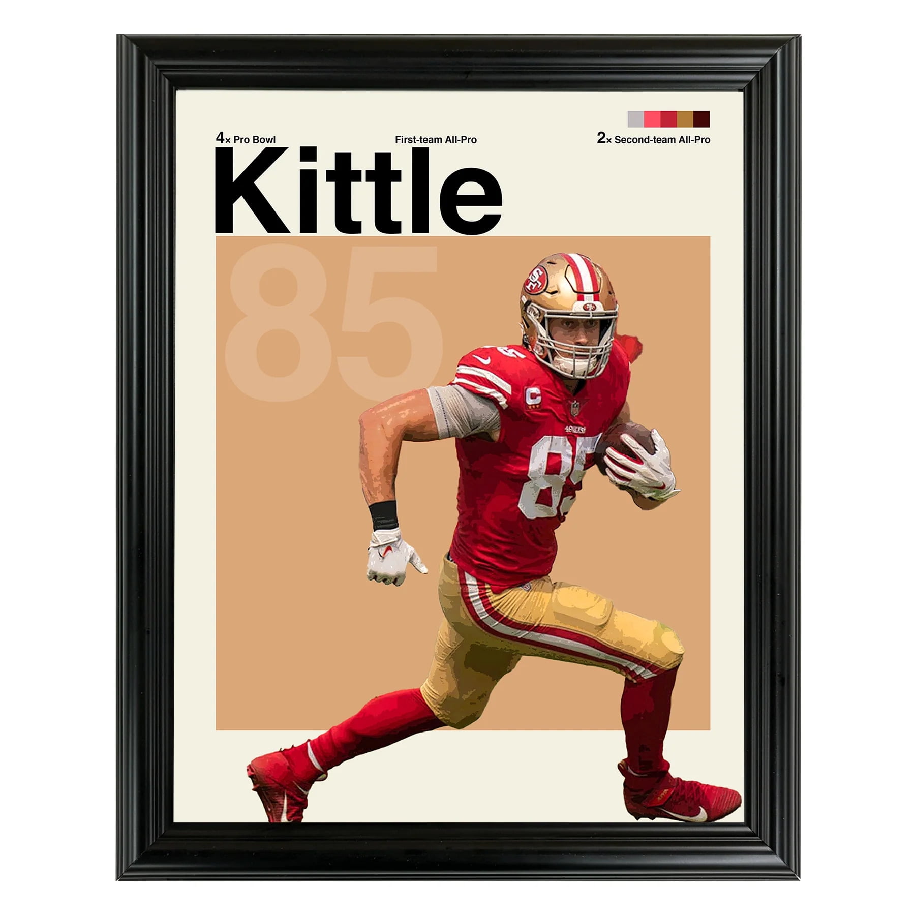 George Kittle Framed Sports Art Photo by Thomas Maxwell - Walmart.com