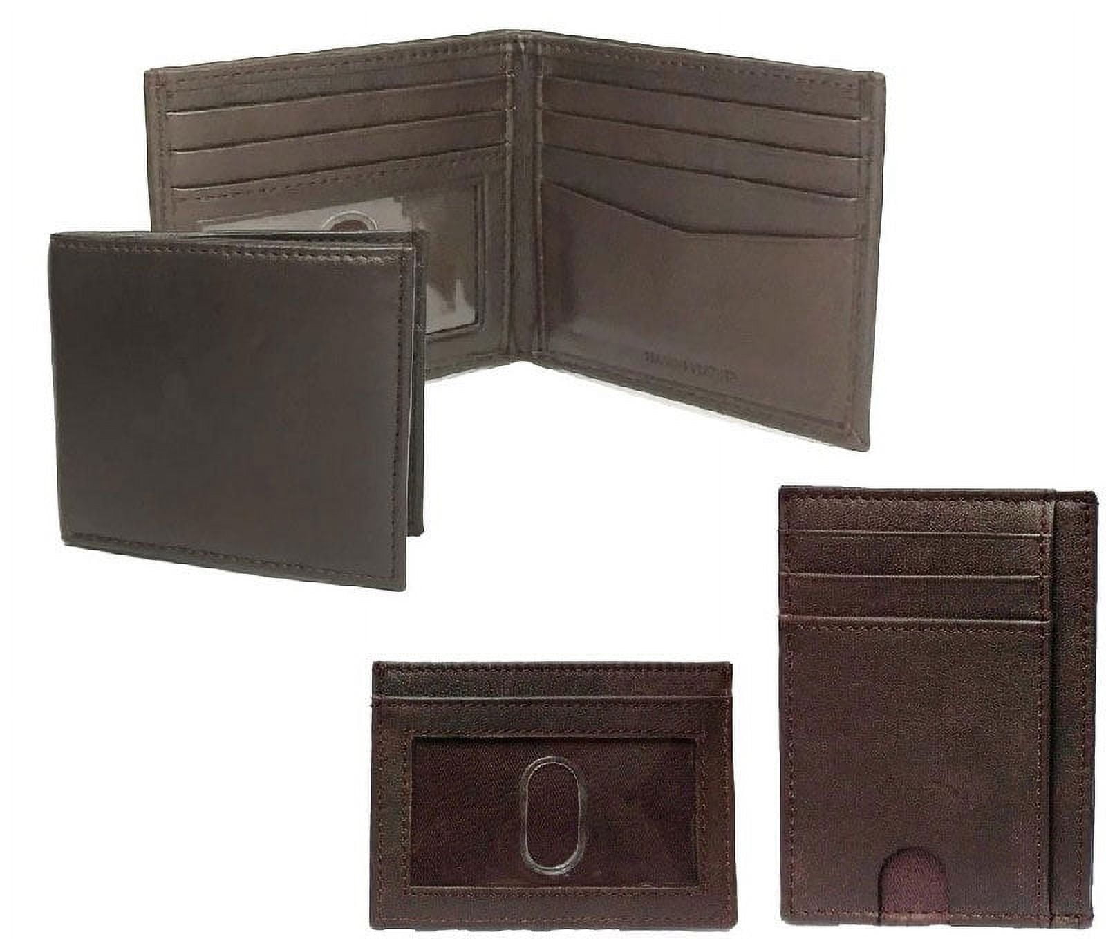 George Leather Slim Bifold Wallet with a front pocket Card Case wallet ...