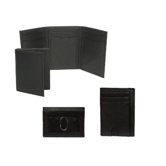 George Leather Slim Trifold Wallet and Card Case - Walmart.com
