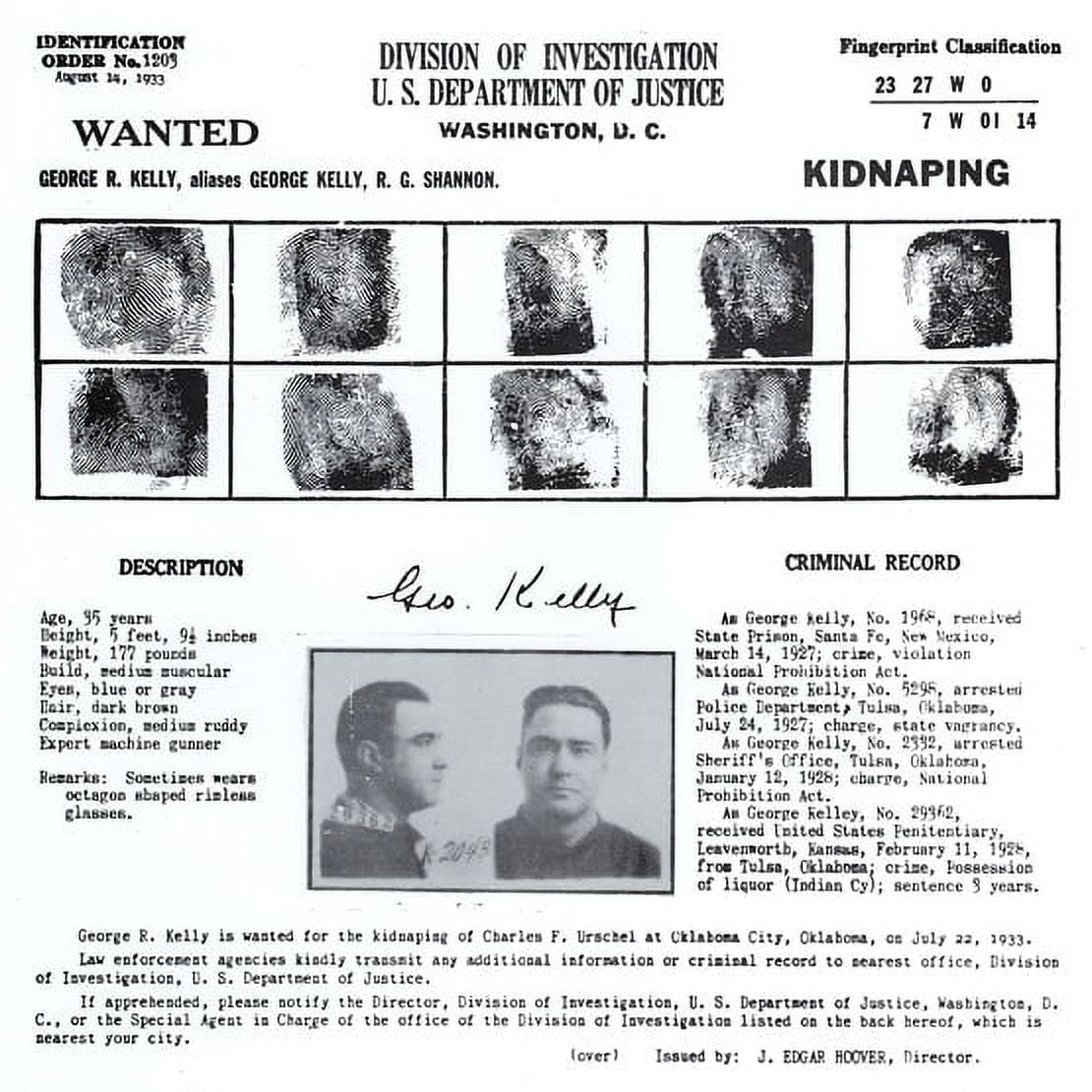 George 'Machine Gun' Kelly History (24 x 36) - Walmart.com